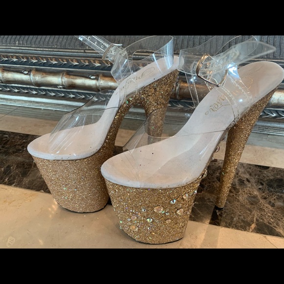 Pleaser | Shoes | New Custom Gold 8 Inch Pleaser Heels Size 5 | Poshmark